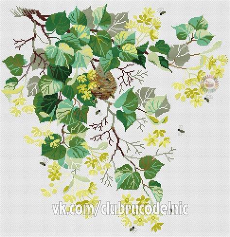 Деревья Вышитые крестиком цветы Вышивание крестом Вышитые цветы