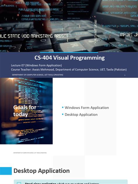 Lecture 07 08 Windows Form Applications And Textbox Pdf Microsoft Windows Mobile App