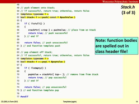 Templates Again Professor Hugh C Lauer Cs 2303 System Programming