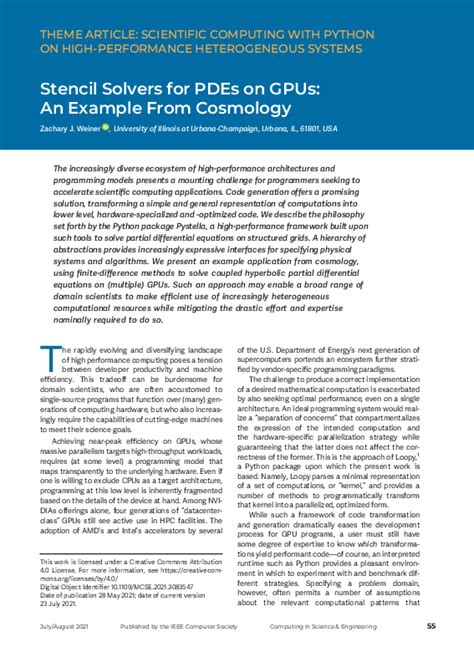 pdf stencil solvers for pdes on gpus an example from cosmology