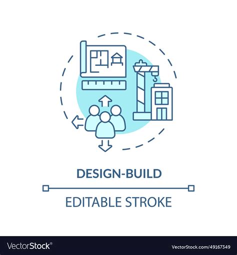 Thin Line Blue Icon Design Build Concept Vector Image