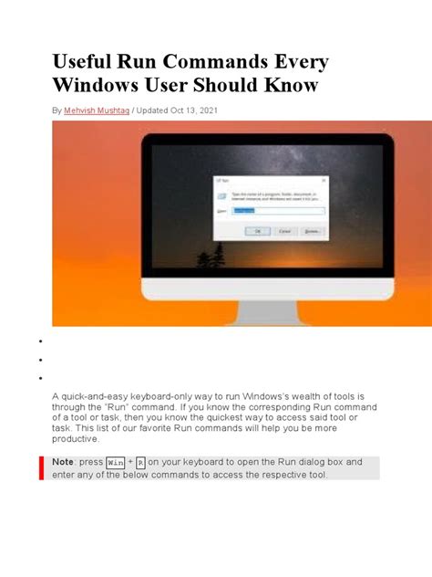 useful run commands every windows user should know pdf windows registry microsoft windows