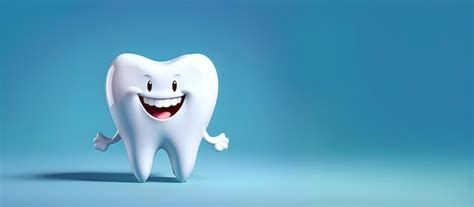 Premium Photo A Tooth With A Smiley Facial Expression On A Blue