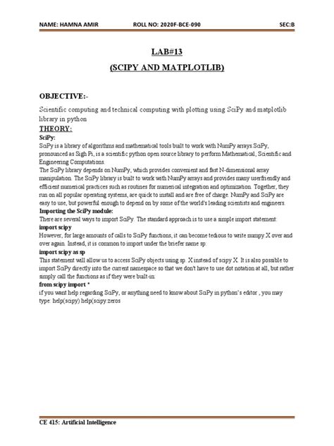 Ai Lab13 Pdf Computational Science Computer Programming