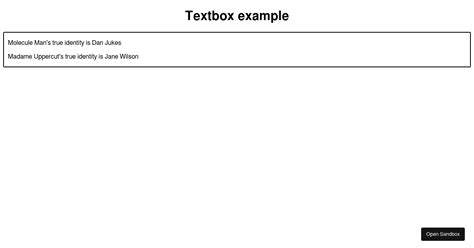Example Textbox Reactjs Codesandbox