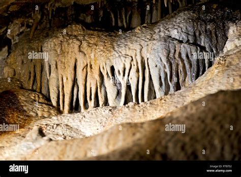 Stalactites And Stalagmites Inside Natural Limestone Cave Natural