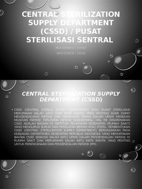 PDF Central Sterilization Supply Department CSSD DOKUMEN TIPS