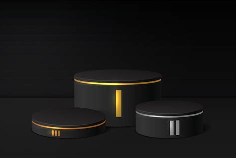 무대 우승자 연단 현실적인 벡터 3d 그림 프리미엄 벡터