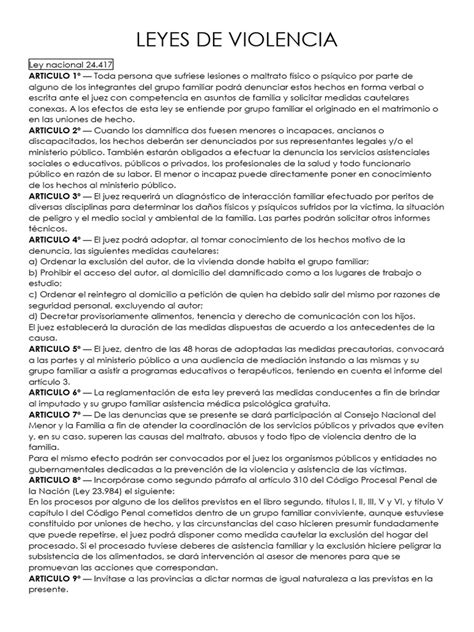 Leyes Sobre Violencia Familiar En Argentina Pdf Violencia Doméstica