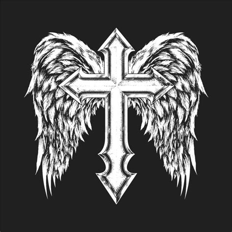 Crosses With Angel Wings Drawings Cross With Wings Svg Cross Svg
