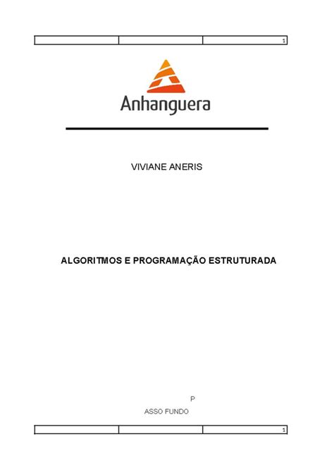 Algoritmos E Programação Estruturada Viviane Aneris Algoritmos E