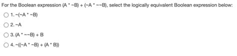 Solved For The Boolean Expression A B A B Chegg Com