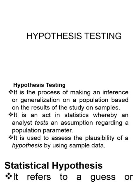 Hypothesis Testing Pdf Statistical Hypothesis Testing Type I And Type Ii Errors