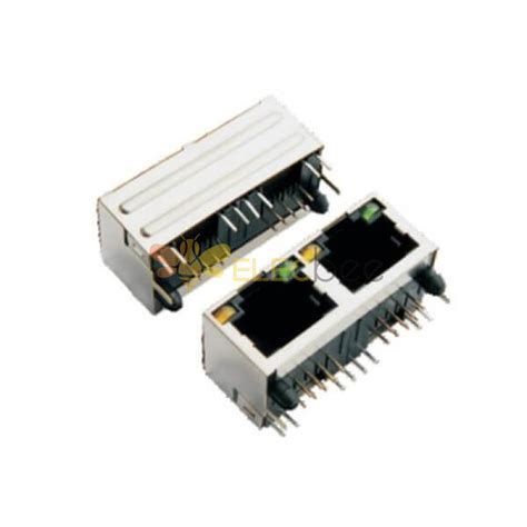 Elecbee Dual Port RJ Connector X Jack Shield With Led Pcs