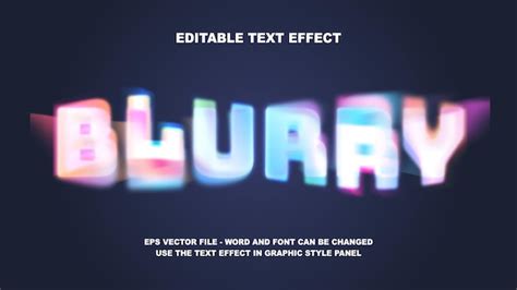 Premium Vector Editable Text Effect Blurry 3d Vector Template