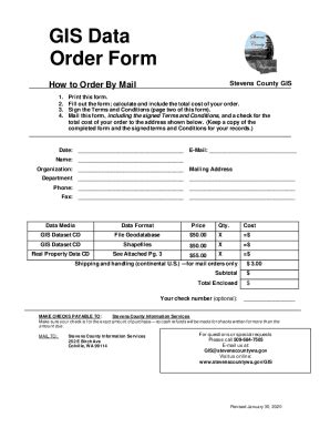 Fillable Online GIS Data Order Form Fax Email Print PdfFiller