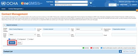 Contact Management Grant Management System Gms Support Help Portal