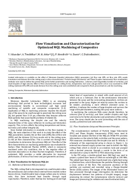 Pdf Flow Visualization And Characterization For Optimized Mql Machining Of Composites