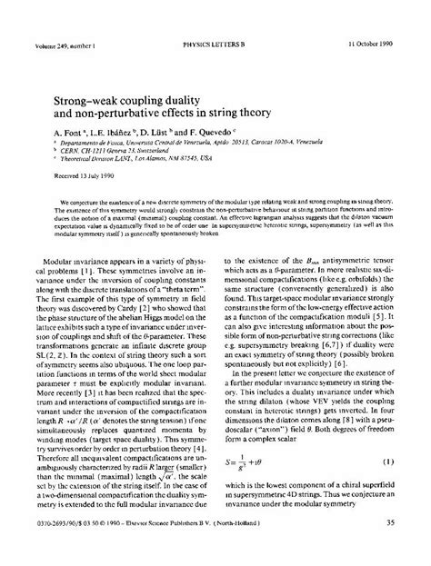 Pdf Strong Weak Coupling Duality And Non Perturbative Effects In String Theory Dokumentips
