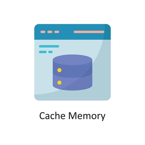 Cache Memory Vector Flat Icon Design Illustration Cloud Computing Symbol On White Background