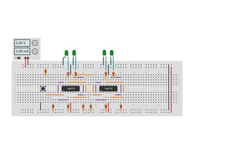 Circuit Design 192270 4 Bit Asynchronous Counter Tinkercad