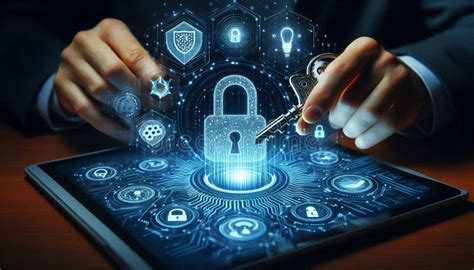 Advanced Digital Security Interface With Lock Icon Stock Image Image