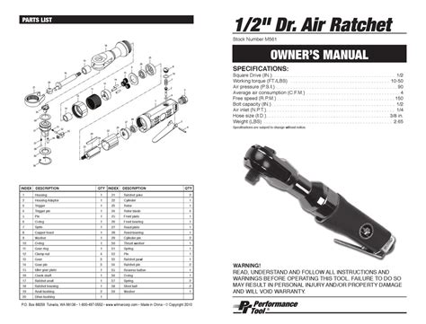 Performance Tool M561 Owners Manual Pdf Download Manualslib