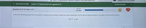 solved table[[save and exit certify lesson 7 5 ﻿exponential