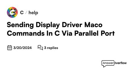 Sending Display Driver Maco Commands In C Via Parallel Port C
