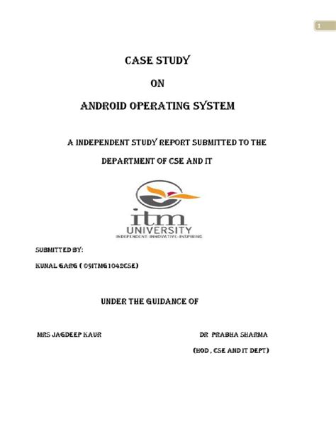 Case Study On Android Operating System A Independent Study Report