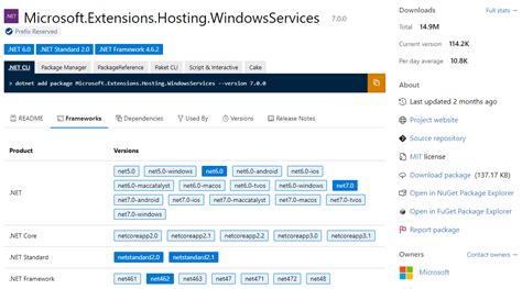 Microsoftextensionshostingwindowsservices Version 700 Not Working