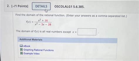 Solved Find The Domain Of The Rational Function Enter Your