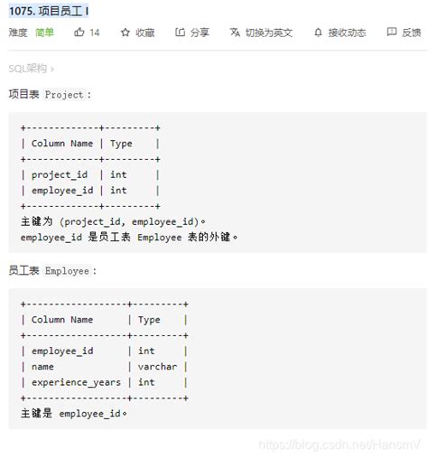 1075 项目员工 I Sql Csdn博客