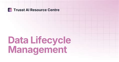 Data Lifecycle Management Trusst Ai Resource Centre