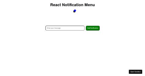 React Notifications Menu Examples Codesandbox