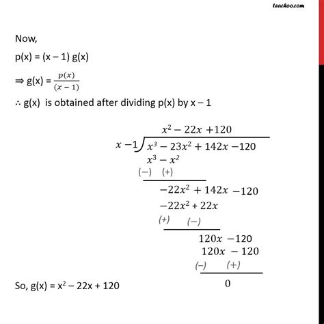 Example 10 Factorise X3 23x2 142x 120 Class 9 Factorizing
