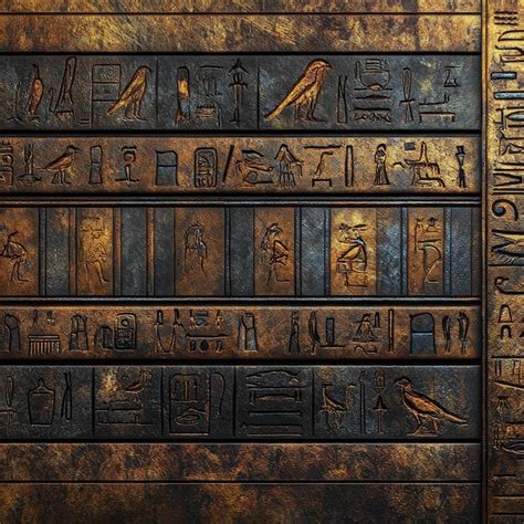 Egyptian Hieroglyphic Wall Patterns Texture Background Premium Ai Generated Image