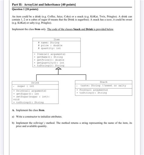Solved Part Ii Arraylist And Inheritance 40 Points