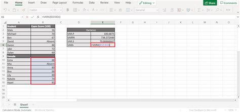 How To Calculate Variance In Excel Sheetaki