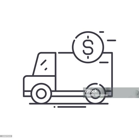 배송 전달 아이콘 선형 격리 된 그림 얇은 줄 벡터 웹 디자인 기호 흰색 배경에 편집 가능한 스트로크와 개요 개념 기호 개체