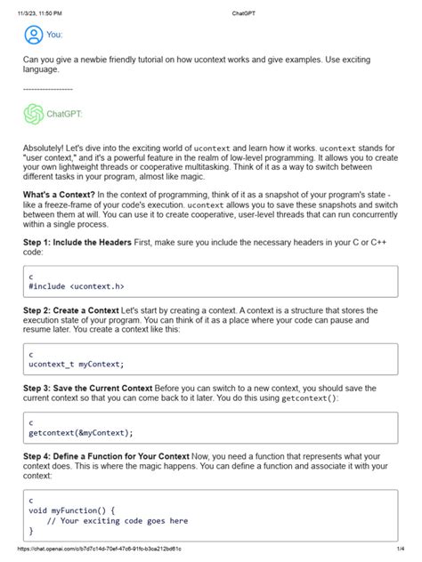 Chatgpt Ucontext Tutorial Pdf Thread Computing Pointer