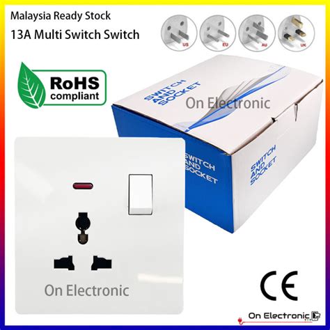 13A Universal Switch Socket Multi Wall Switch Socket With Neon Light Indicator Lazada