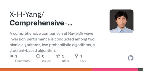 Github X H Yangcomprehensive Comparison Rayleigh Wave Inversion