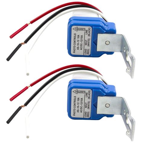 2 Pack Ac Dc 12v 10a Auto On Off Photocell Light Switch Photoswitch Light Sensor Switch