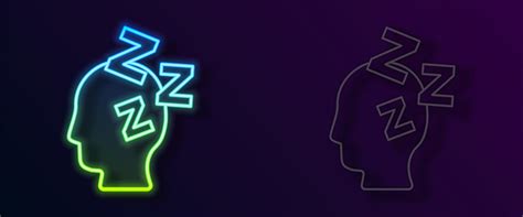 검은 색 배경에 고립 된 빛나는 네온 라인 꿈 아이콘 수면 휴식 꿈의 개념 휴식 시간과 편안한 휴식 벡터 가공의 인물에 대한 스톡 벡터 아트 및 기타 이미지 Istock