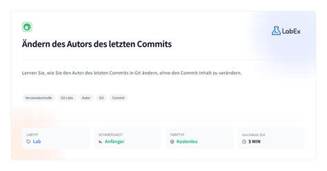 Ändern Des Autors Des Letzten Commits In Git Labex
