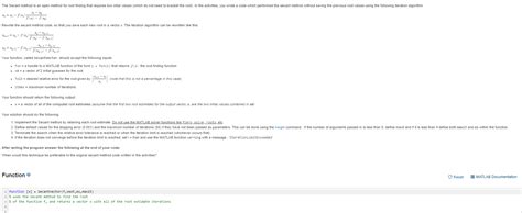 Solved The Secant Method Is An Open Method For Root Finding