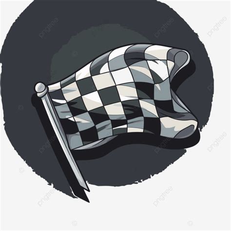 Bandera A Cuadros Sentada En Un Clipart De Fondo Negro Vector Png