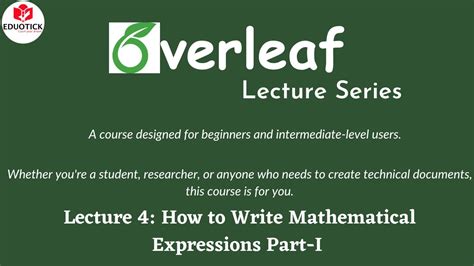 Mathematical Expressions In Latex How To Write Mathematical Symbols