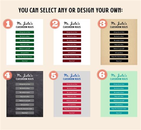 Classroom Rules Personalized Teacher Printables Custom Digital Print